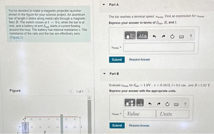Solved You've decided to make a magnetic projectile launcher | Chegg.com