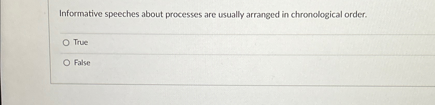 Solved Informative speeches about processes are usually | Chegg.com