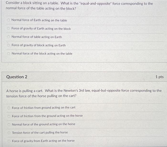 Solved Consider a block sitting on a table. What is the | Chegg.com