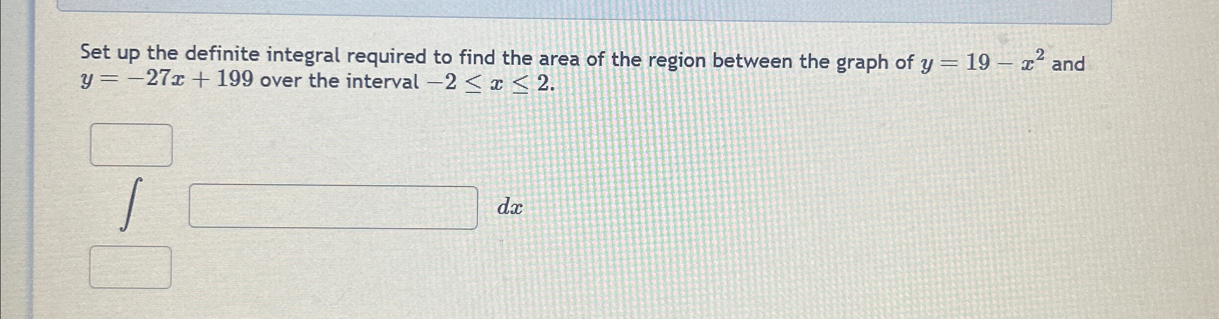 Solved Set up the definite integral required to find the | Chegg.com