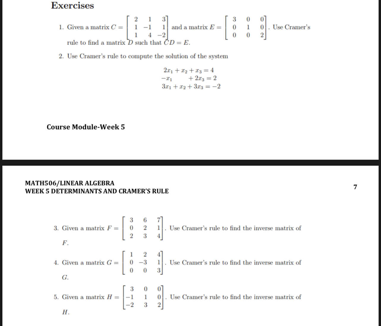 Solved ExercisesGiven a matrix C=[2131-1114-2] ﻿and a matrix | Chegg.com