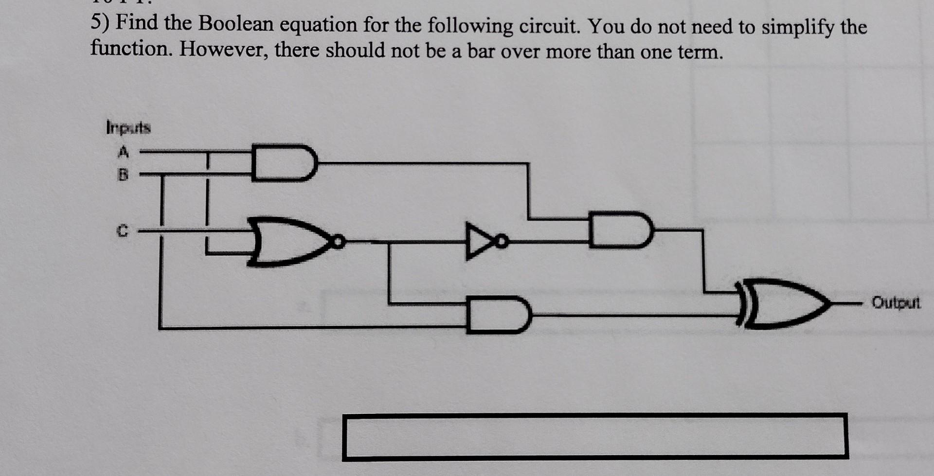 Solved 5) Find the Boolean equation for the following | Chegg.com