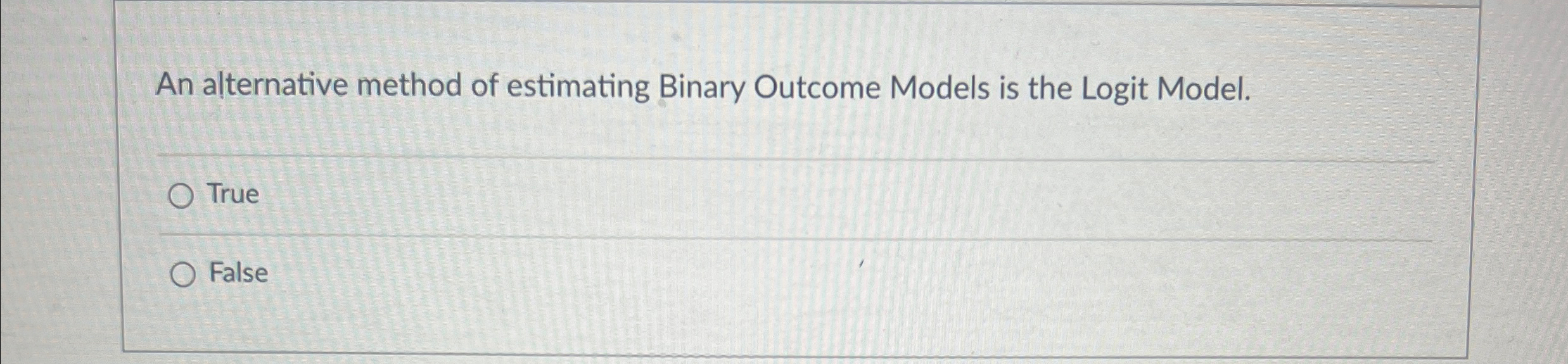 Solved An alternative method of estimating Binary Outcome | Chegg.com
