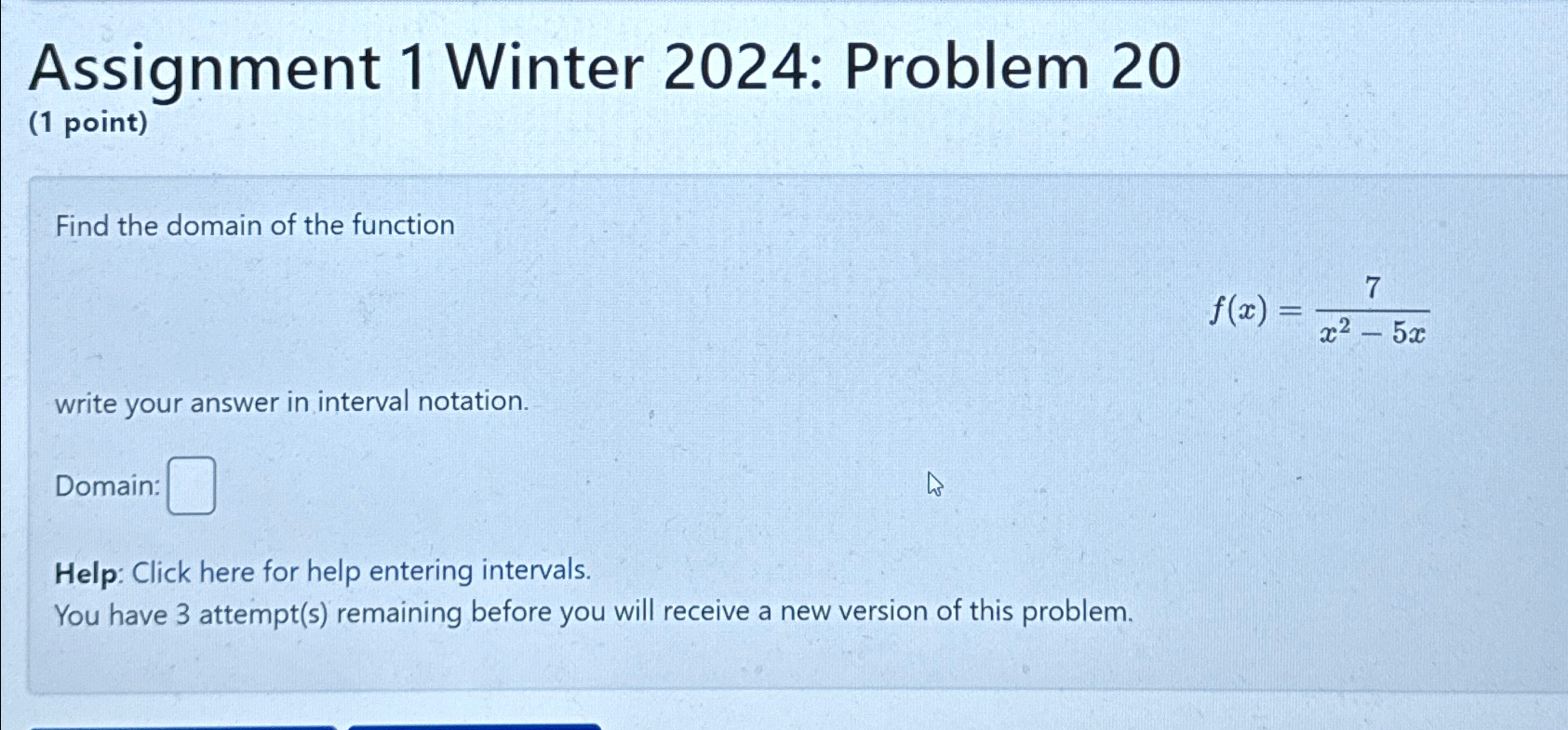 Solved Assignment 1 ﻿Winter 2024: Problem 20(1 ﻿point)Find | Chegg.com