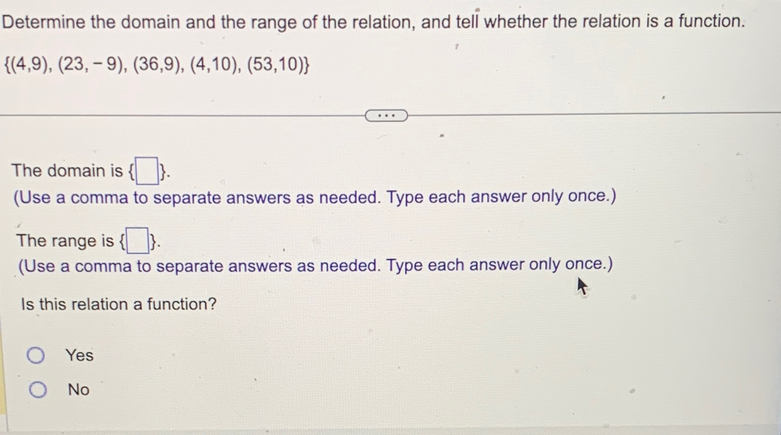Solved Determine the domain and the range of the relation, | Chegg.com