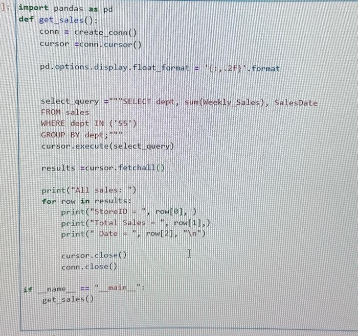 Solved I need to get Sales by Month for Dept "55". the sales | Chegg.com