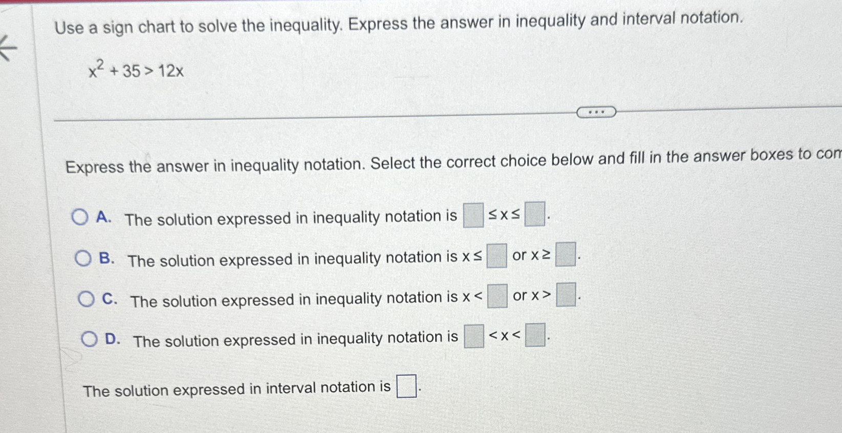 Solved Use a sign chart to solve the inequality. Express the | Chegg.com