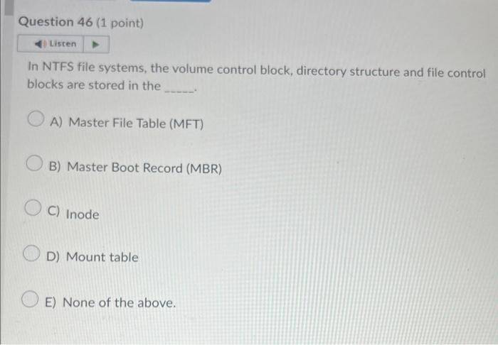 Solved Metadata includes all of the file system information, | Chegg.com