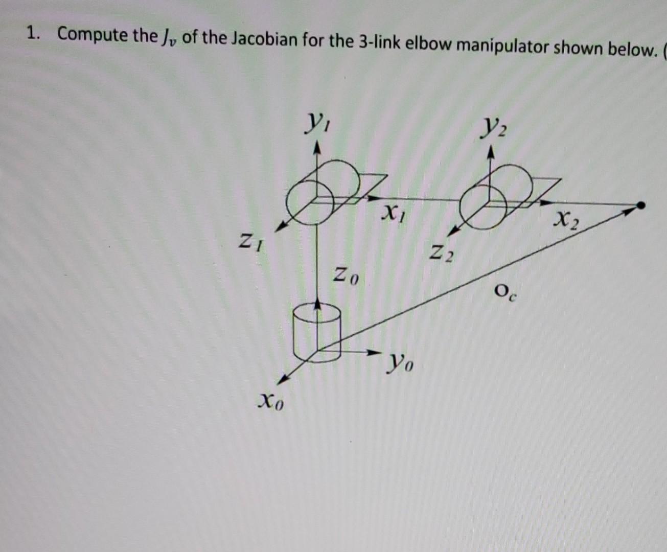 1. Compute the Jv of the Jacobian for the 3-link | Chegg.com