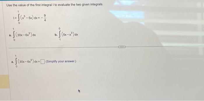 Solved Use the value of the first integral I to evaluate the | Chegg.com