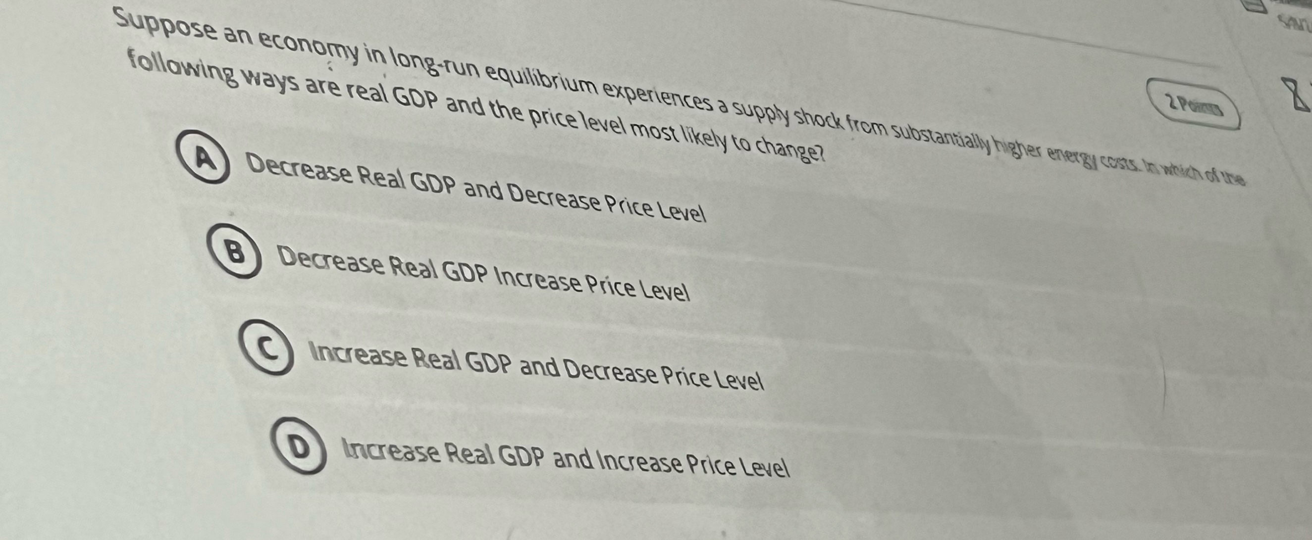 Solved Suppose an economy in long-tun equllibrium | Chegg.com