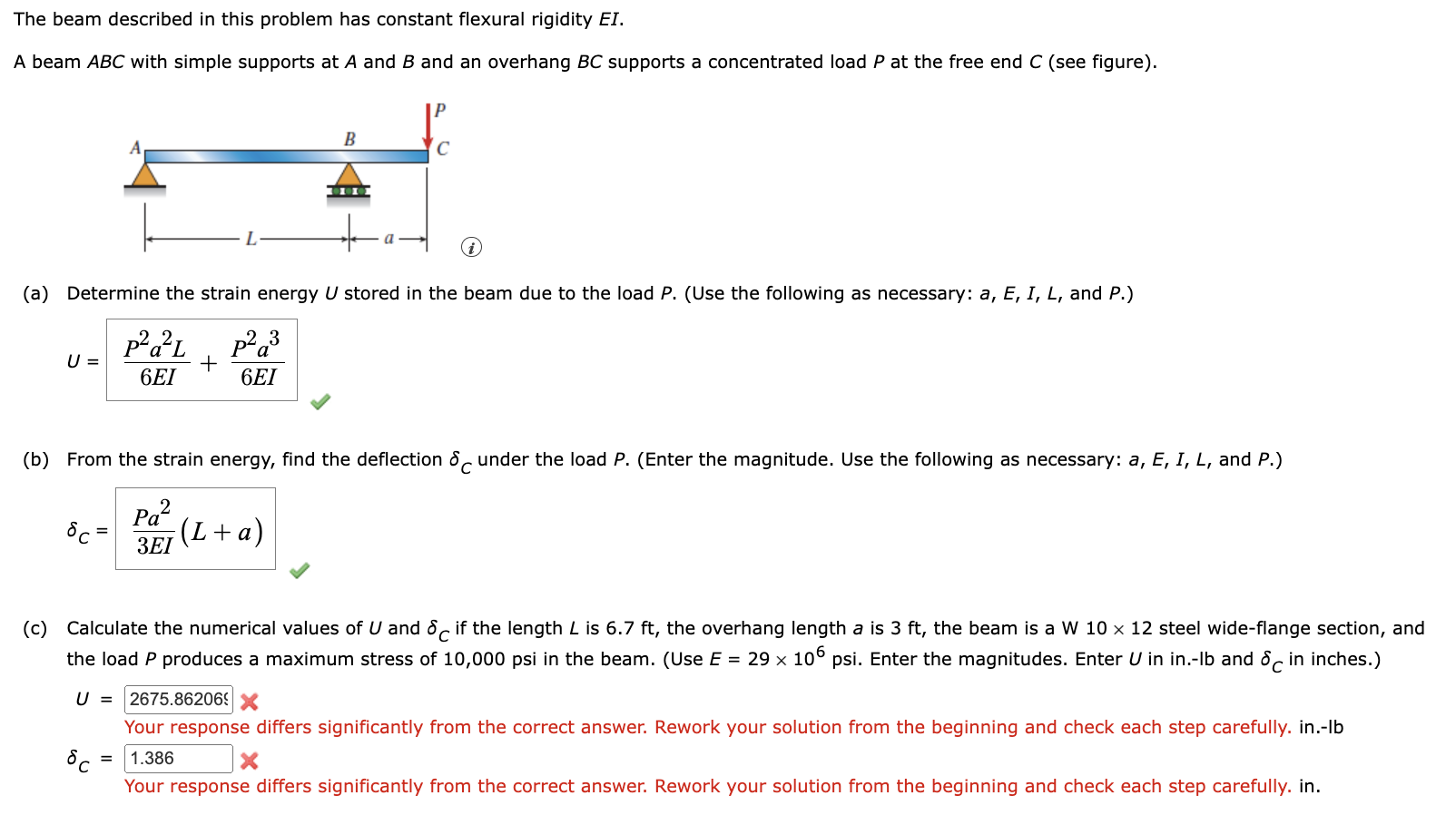 Solved The beam described in this problem has constant | Chegg.com
