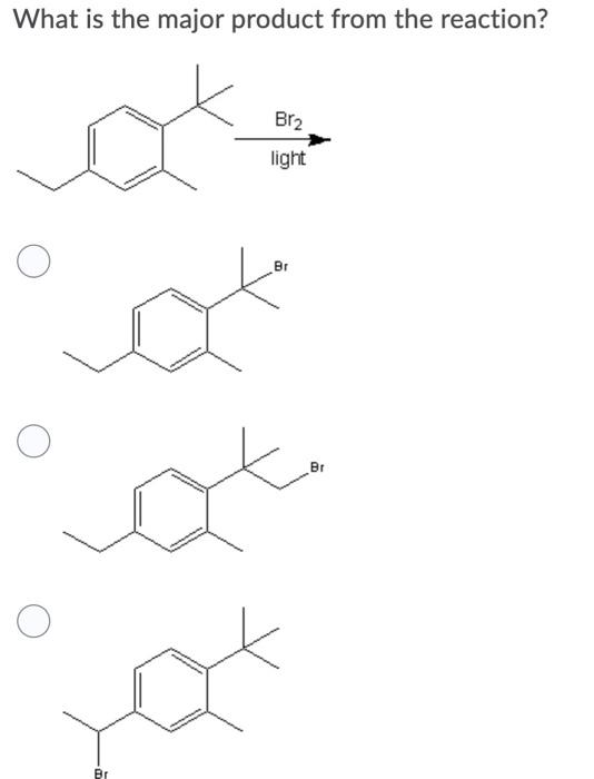 Solved What is the major product from the reaction? Br2 | Chegg.com