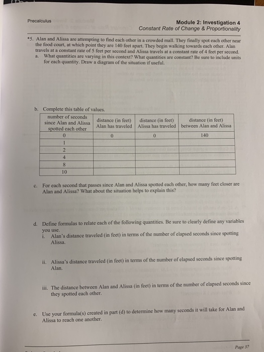 Solved IAS Precalculus Module 2: Investigation 4 Constant | Chegg.com
