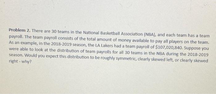 Solved Problem 2. There are 30 teams in the National | Chegg.com