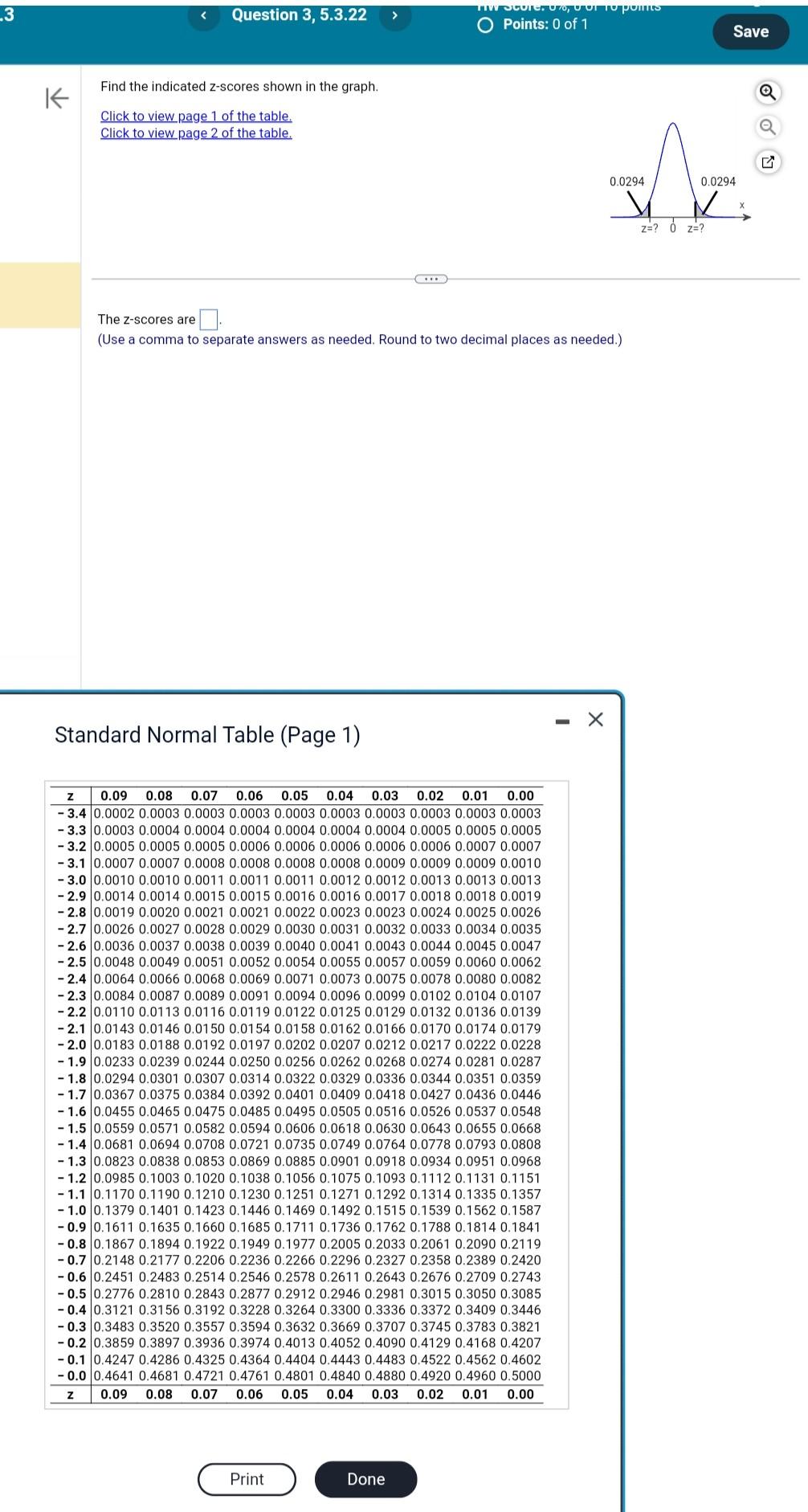 Solved Find the indicated z-scores shown in the graph. Click | Chegg.com