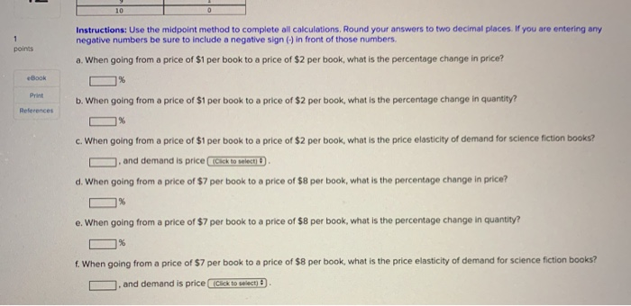 Solved The Midpoint Formula - Percentage Changes Exercise 2 | Chegg.com