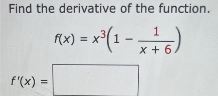 Solved Find the derivative of the function. | Chegg.com
