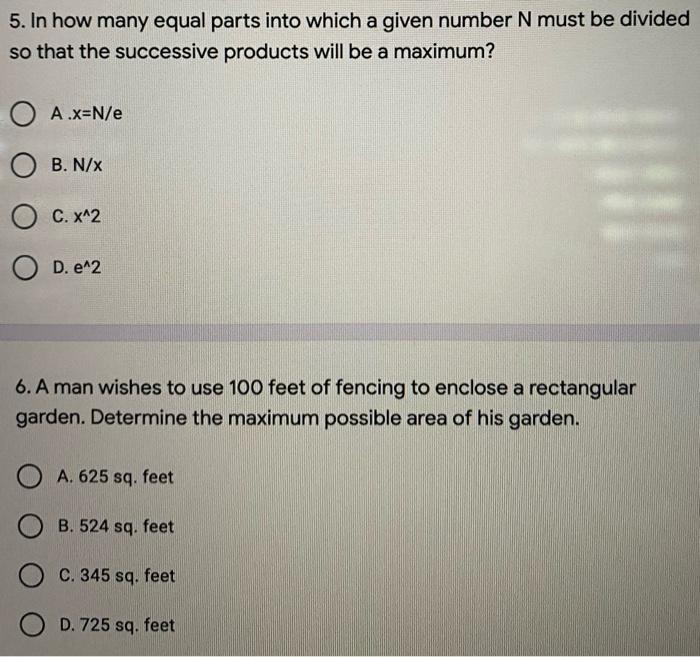 Solved 5. In how many equal parts into which a given number | Chegg.com