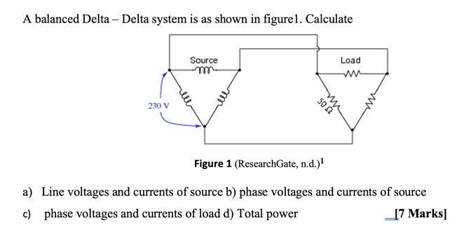 Solved A balanced Delta - Delta system is as shown in | Chegg.com