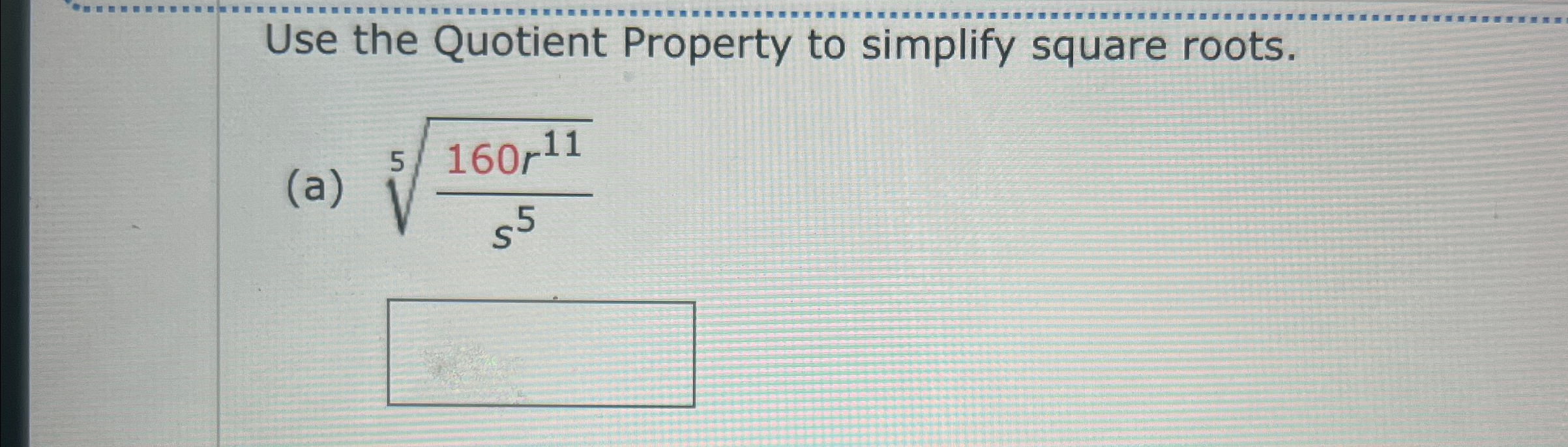 Solved Use the Quotient Property to simplify square | Chegg.com