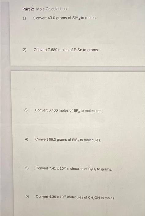 Solved Chapter 5 Homework #1 Molar mass, mass-to-mole | Chegg.com