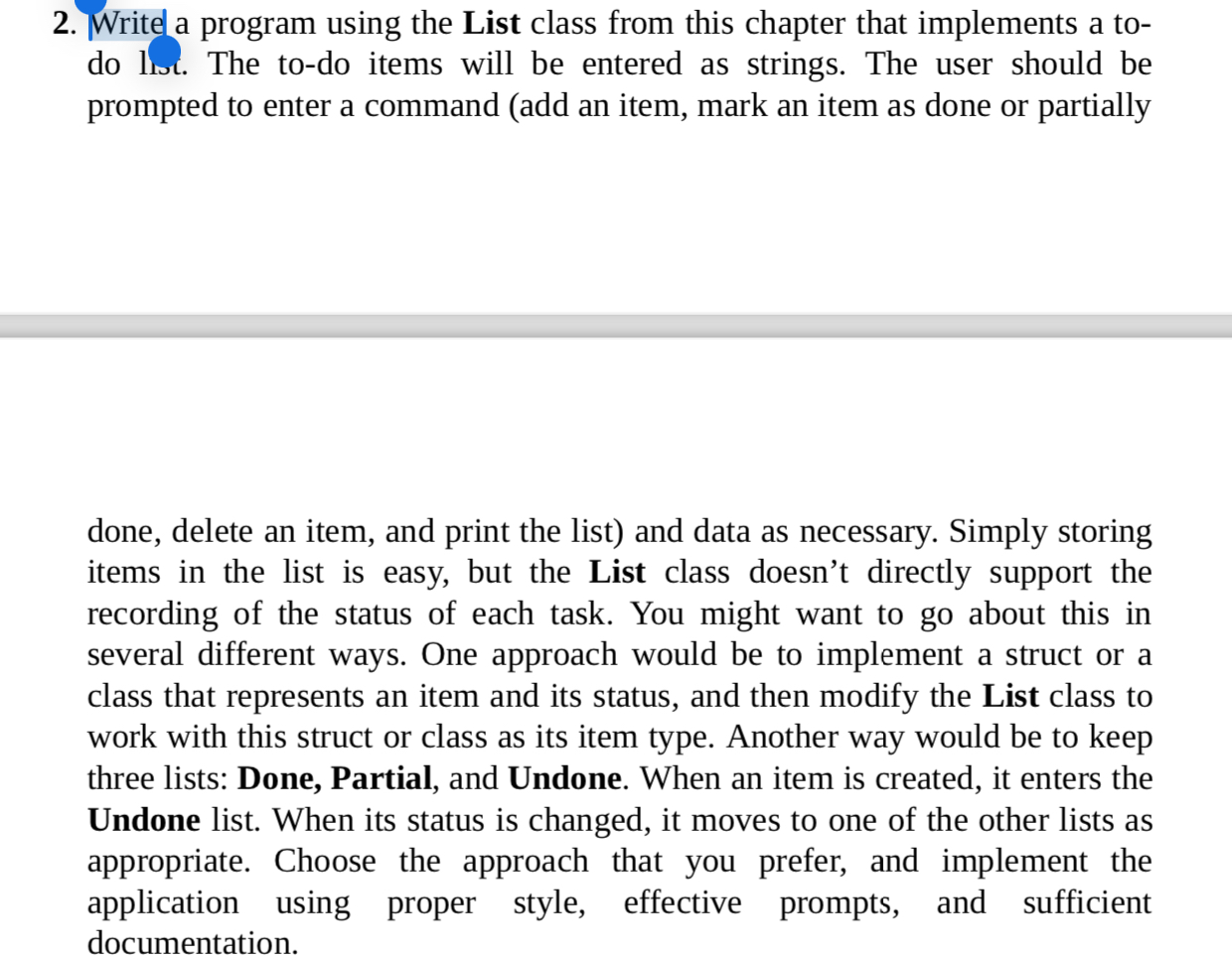 Solved Write a program in C++ ﻿using the List class from | Chegg.com