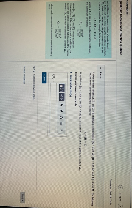 Solved CHAPTER 15 Equilibrium Constant and Reaction Quotient | Chegg.com