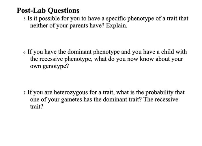 Solved Instructions The following traits have been | Chegg.com