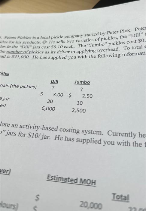 Peters Pickles is a local pickle company started by | Chegg.com