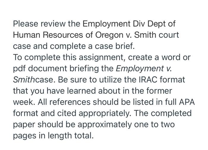 Solved Please review the Employment Div Dept ofHuman | Chegg.com