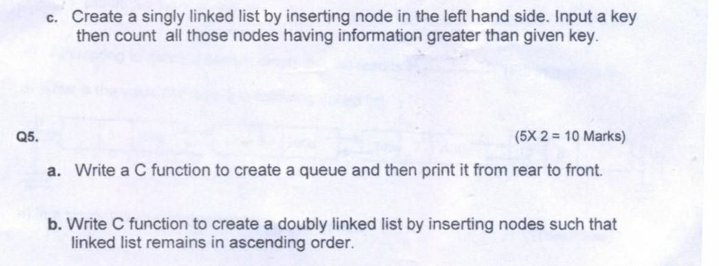 Solved c. Create a singly linked list by inserting node in | Chegg.com