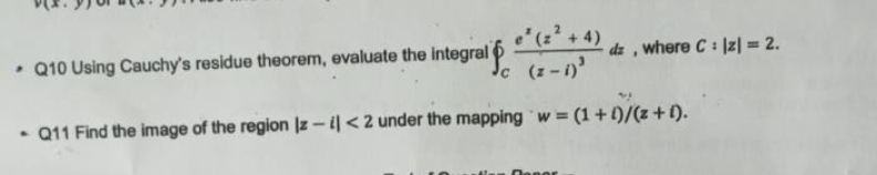 Solved Q10 ﻿Using Cauchy's residue theorem, evaluate the | Chegg.com