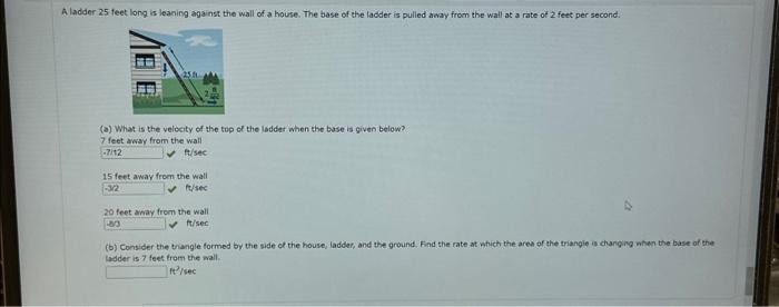 Solved ladder 25 feet long is leaning against the wall of a | Chegg.com