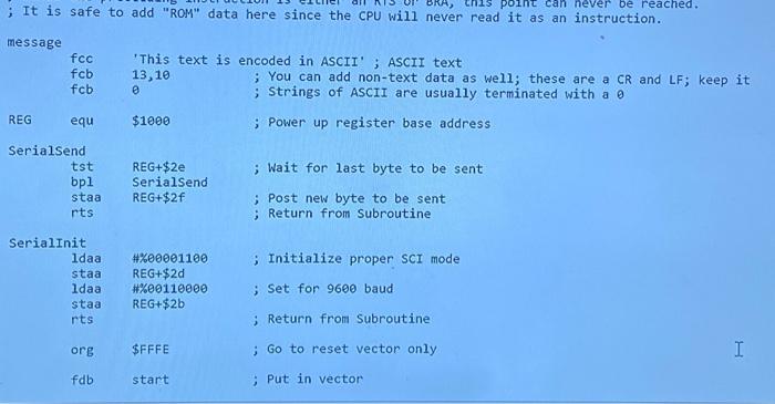 The 68HC11 can send and receive information using a | Chegg.com