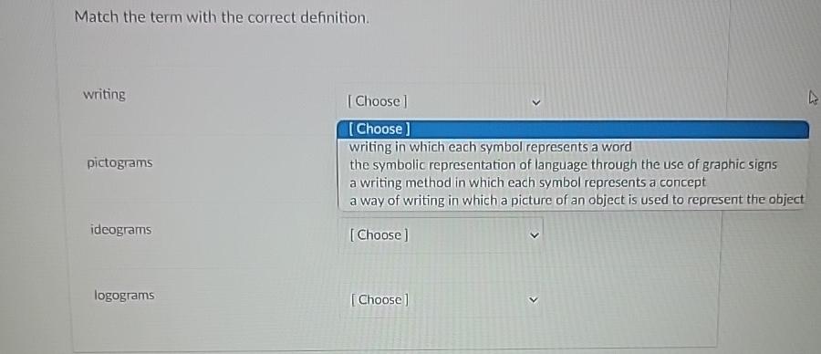 Solved Match the term with the correct | Chegg.com