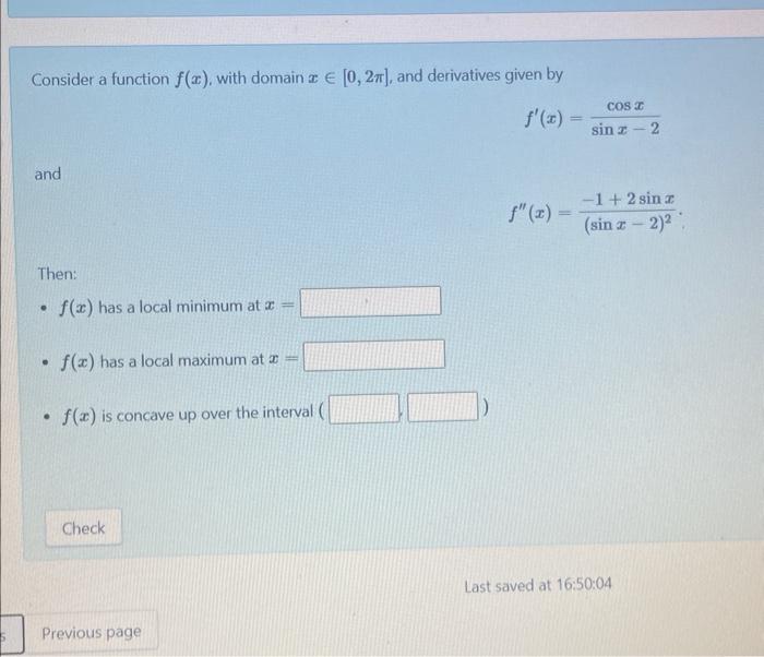 Solved Consider a function f(x), with domain x∈[0,2π], and | Chegg.com