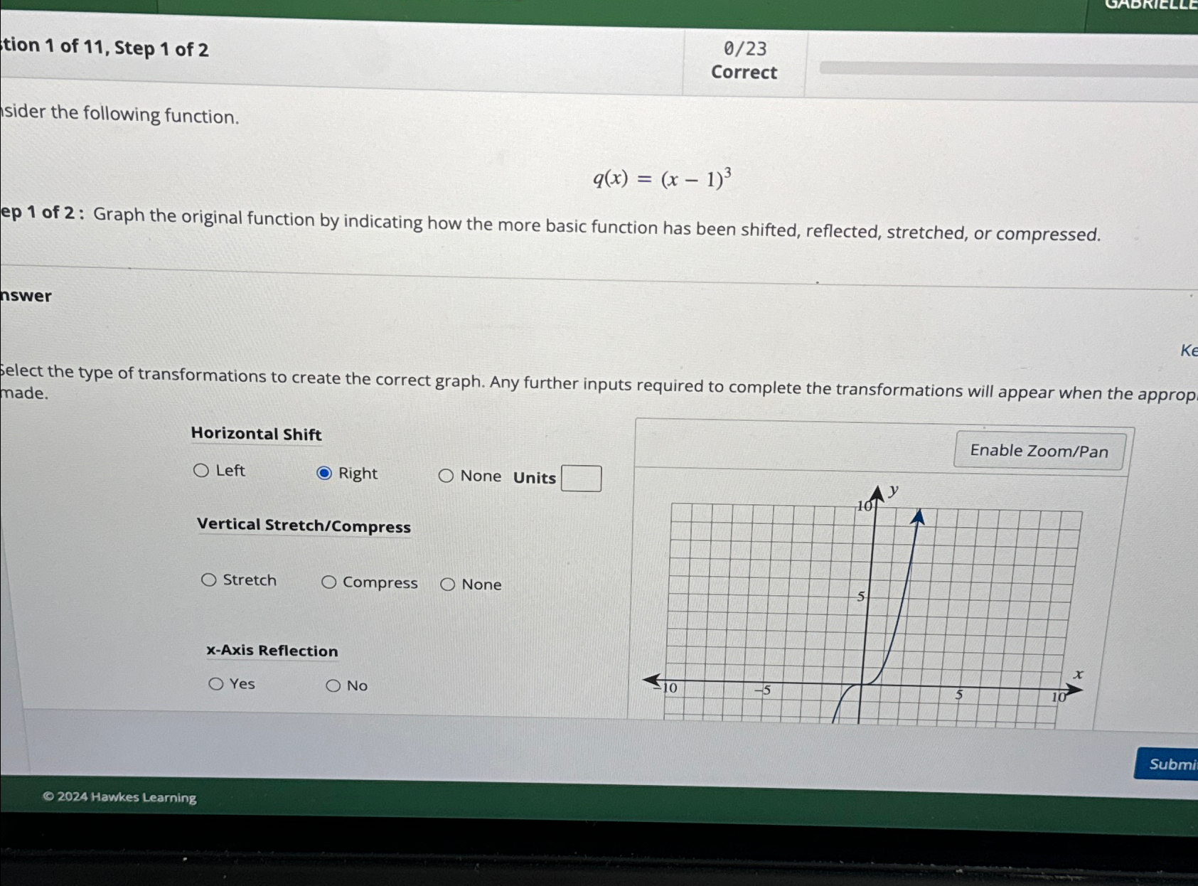 Solved tion 1 ﻿of 11 , ﻿Step 1 ﻿of 20/23Correctsider the | Chegg.com