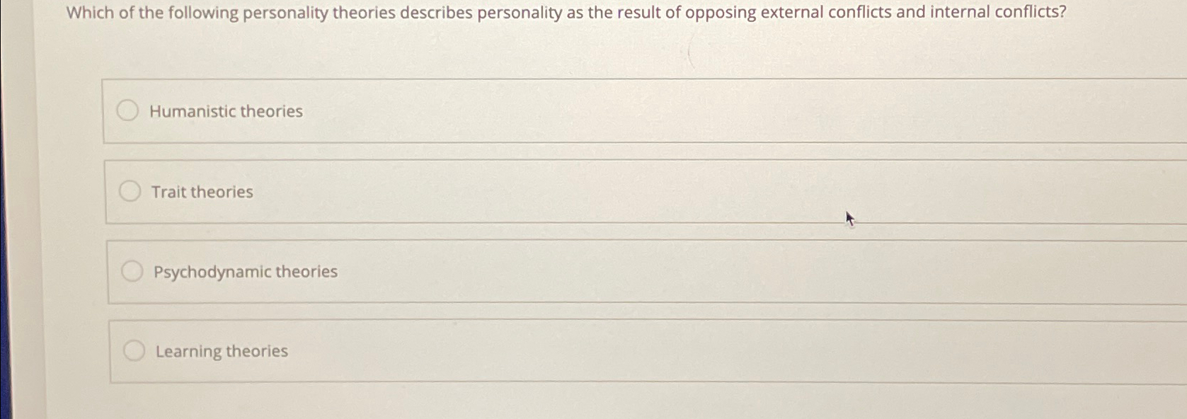 Solved Which of the following personality theories describes | Chegg.com