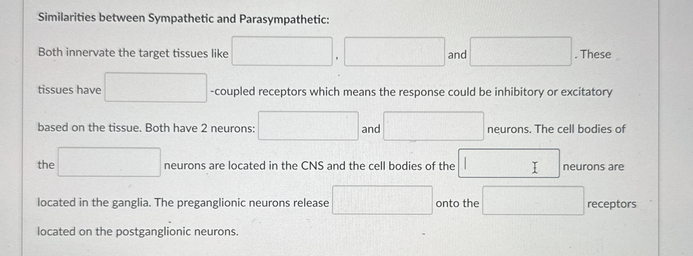Solved Similarities between Sympathetic and | Chegg.com