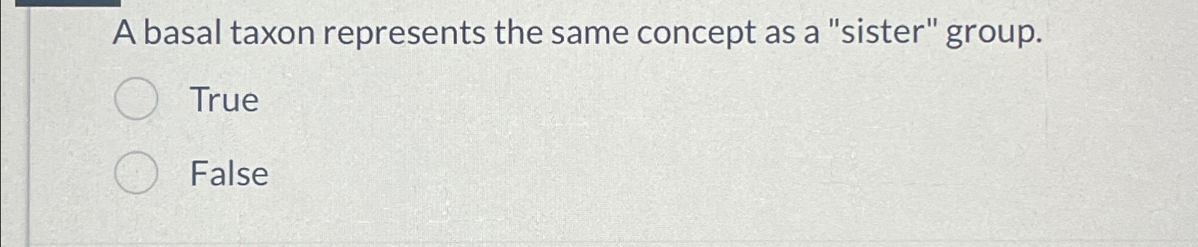 Solved A basal taxon represents the same concept as a | Chegg.com
