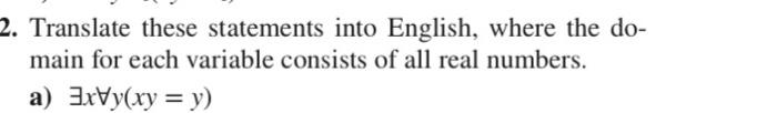 Solved Translate These Statements Into English Where The 
