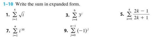 Solved 1-10 ﻿Write the sum in expanded | Chegg.com