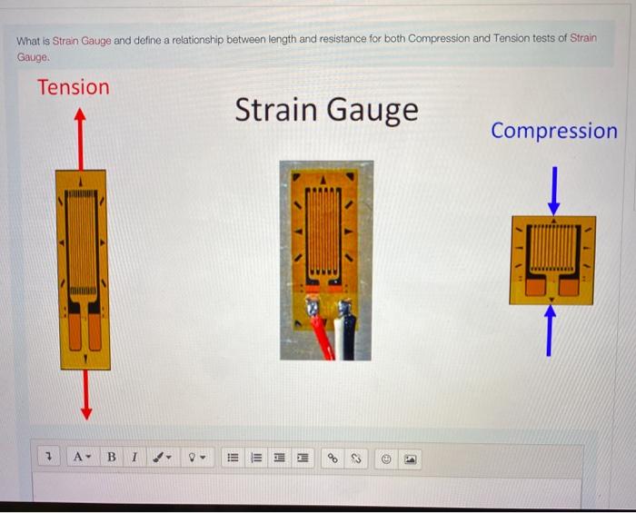 Solved What is Strain Gauge and define a relationship | Chegg.com