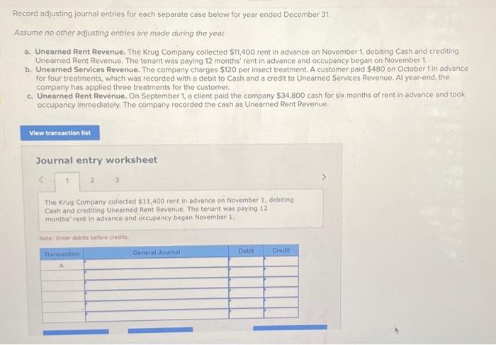 Solved Record adjusting journal entries for each separate | Chegg.com