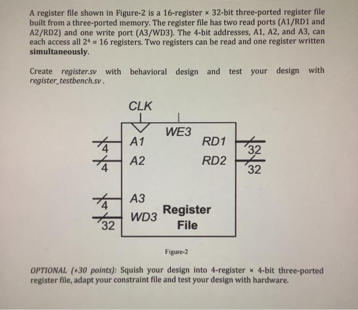 Solved A register file shown in Figure 2 is a 16-register | Chegg.com