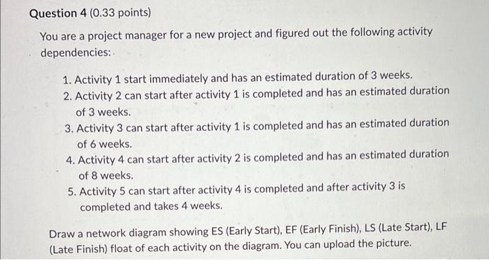 Solved Calculate the expected activity duration using | Chegg.com