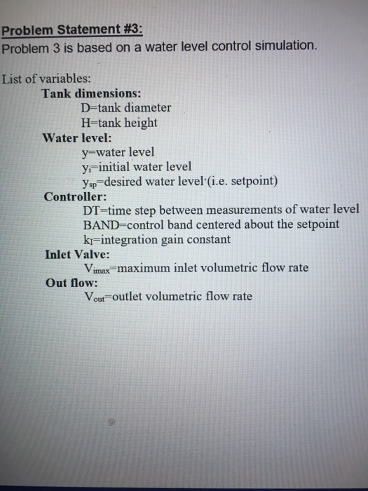 Problem Statement #3a: On/Off Control The length of | Chegg.com