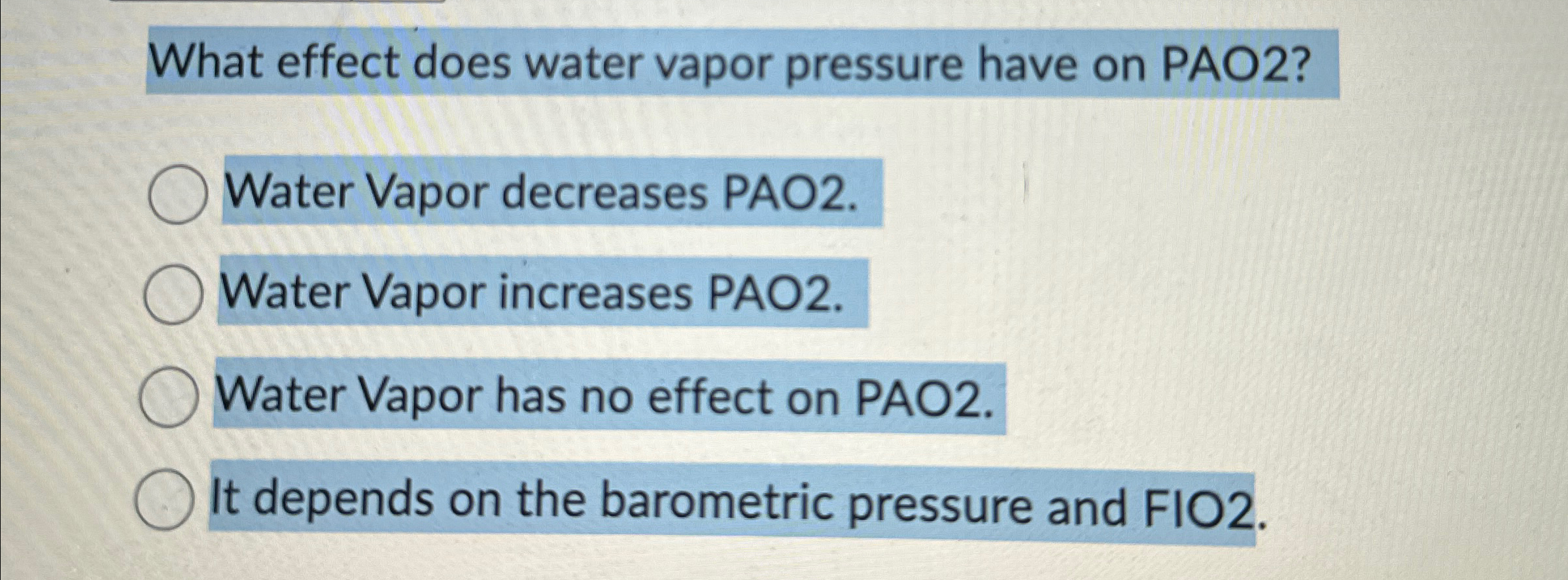 Solved What effect does water vapor pressure have on | Chegg.com