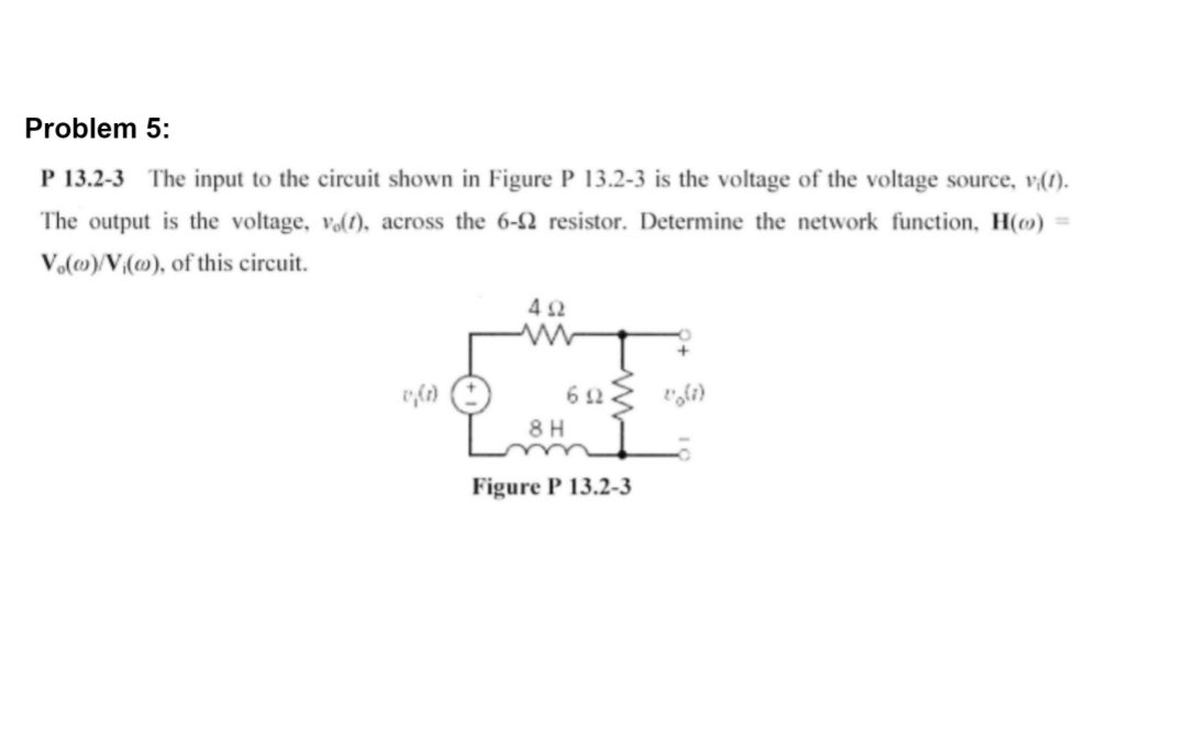 Solved Problem 5:P 13.2-3 ﻿The input to the circuit shown in | Chegg.com